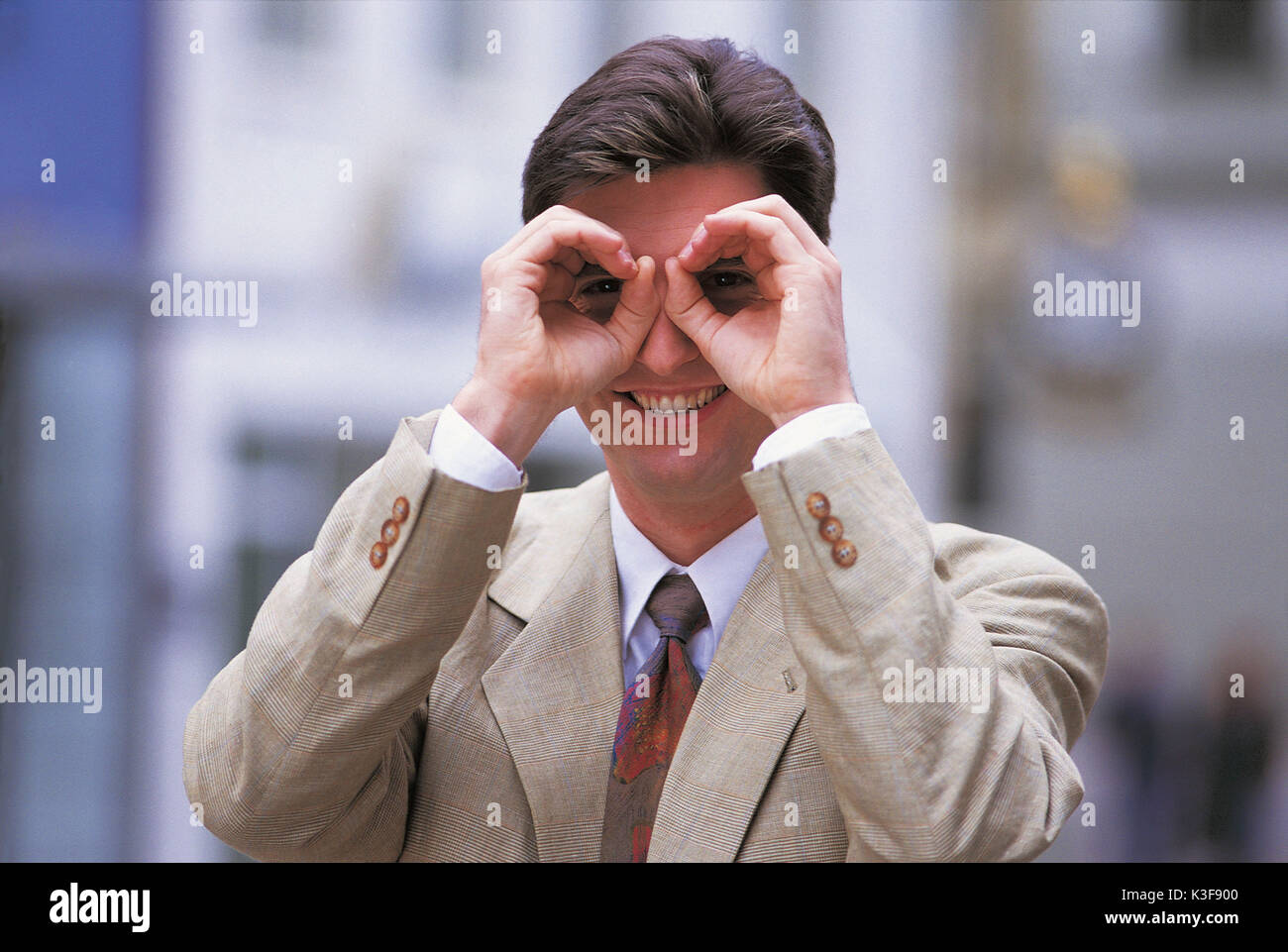 Business man telescope hi-res stock photography and images - Alamy