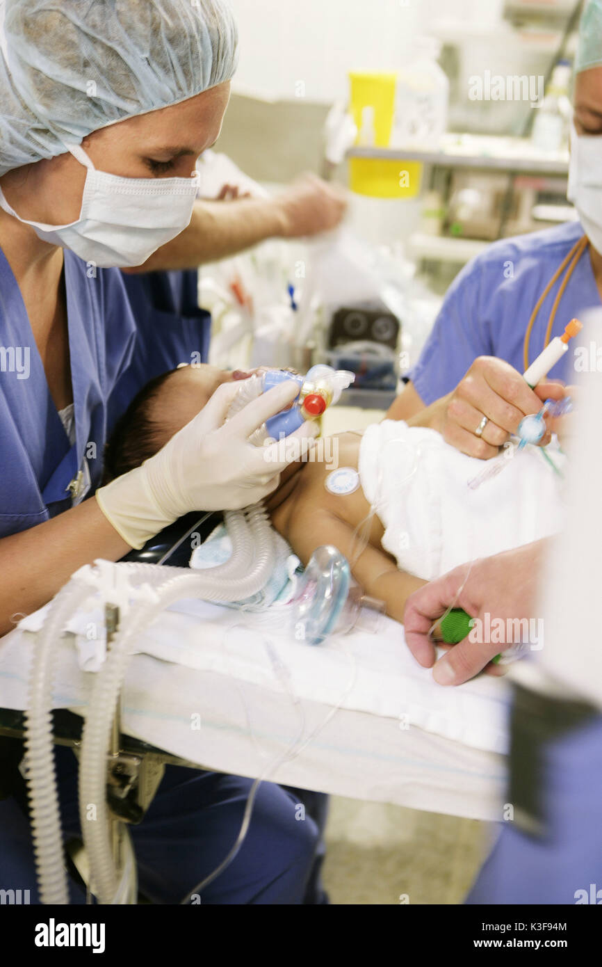 Infant at the hospital Stock Photo - Alamy