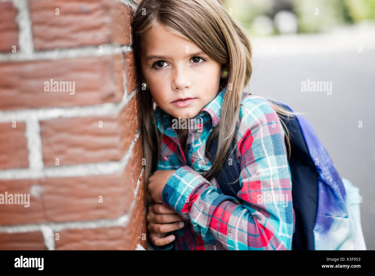 primary student depress at the school Stock Photo - Alamy