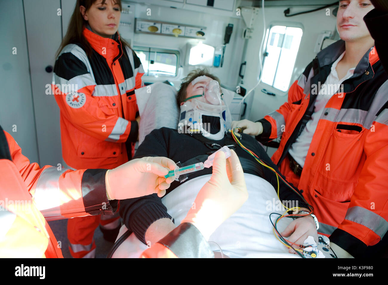 Ambulance inside paramedic hi-res stock photography and images - Alamy
