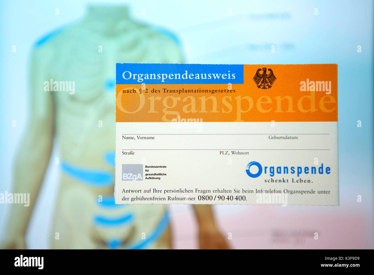 Body donation identity card Stock Photo - Alamy