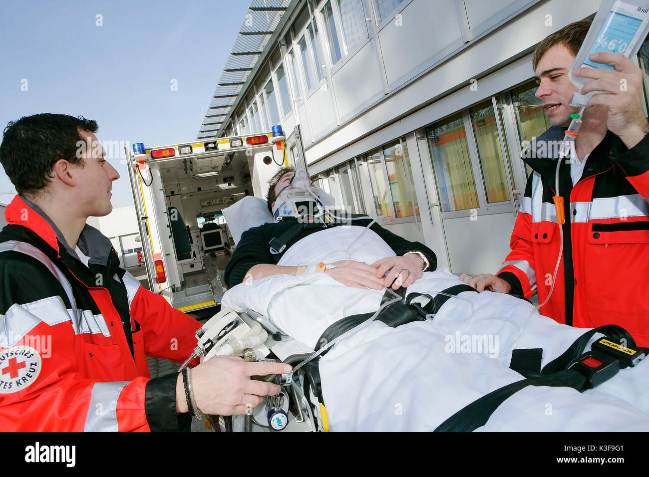 Paramedic patient in ambulance hi-res stock photography and images - Alamy
