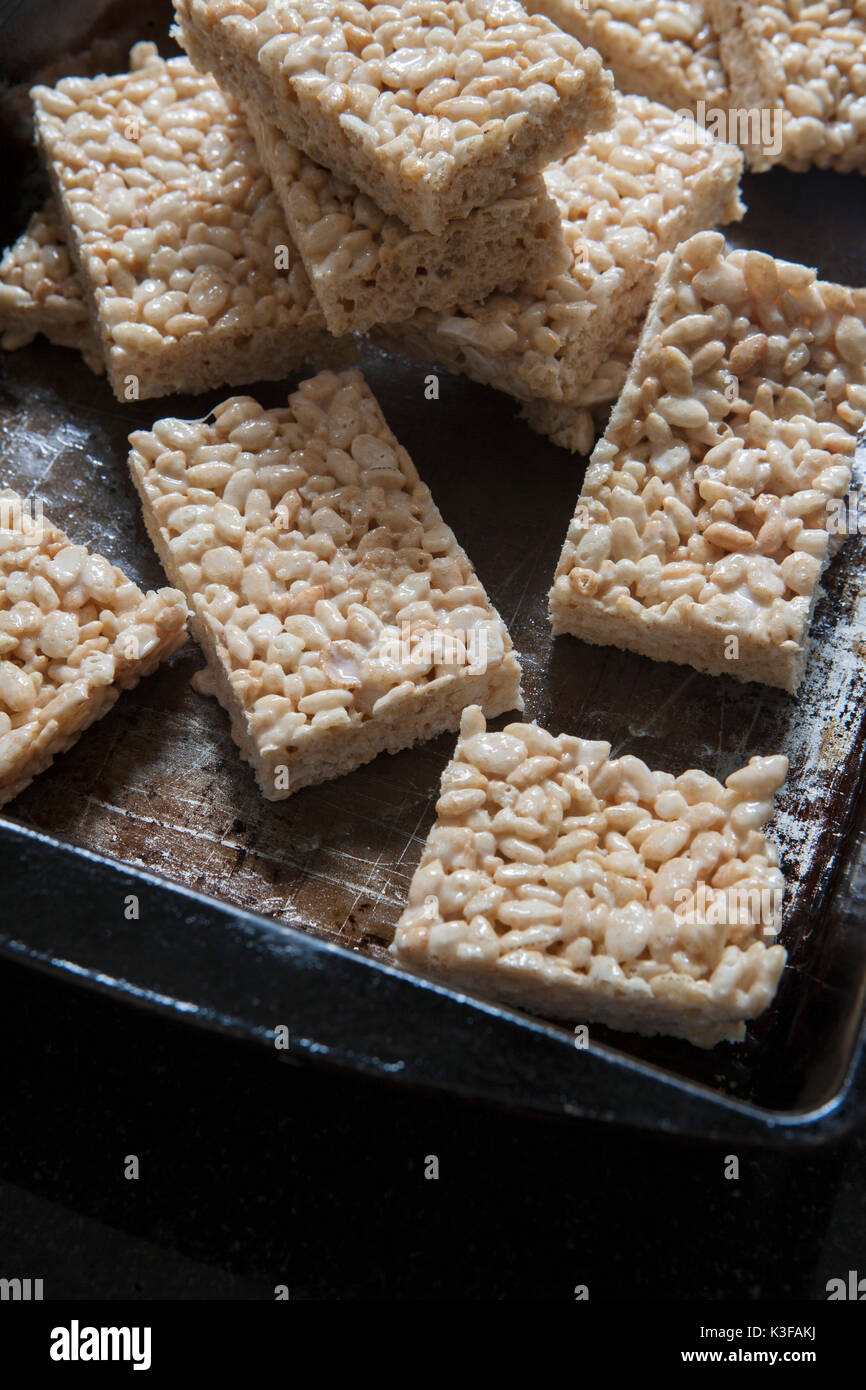 Stack of Marshmallow Rice Treats Stock Photo - Alamy
