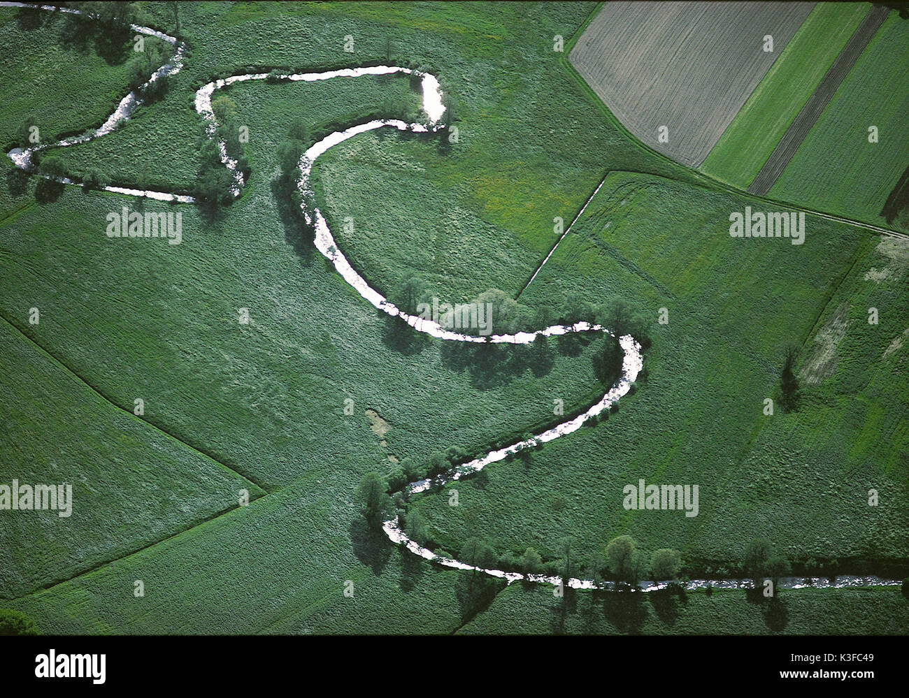 Aerial shots of a brook Stock Photo - Alamy