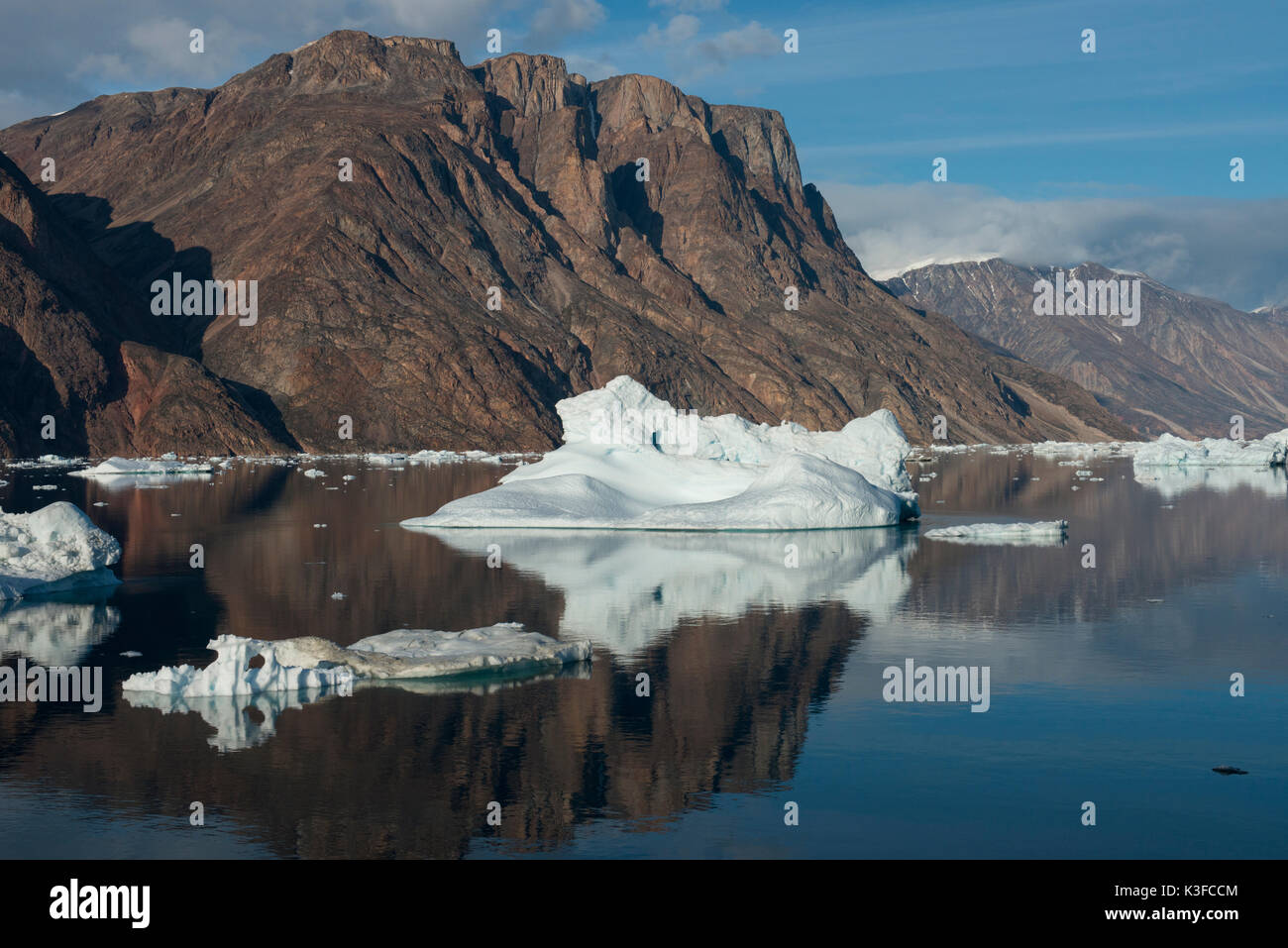 Greenland, Eastern Greenland, Scoresbysund aka Scoresby Sund. Scenic ...