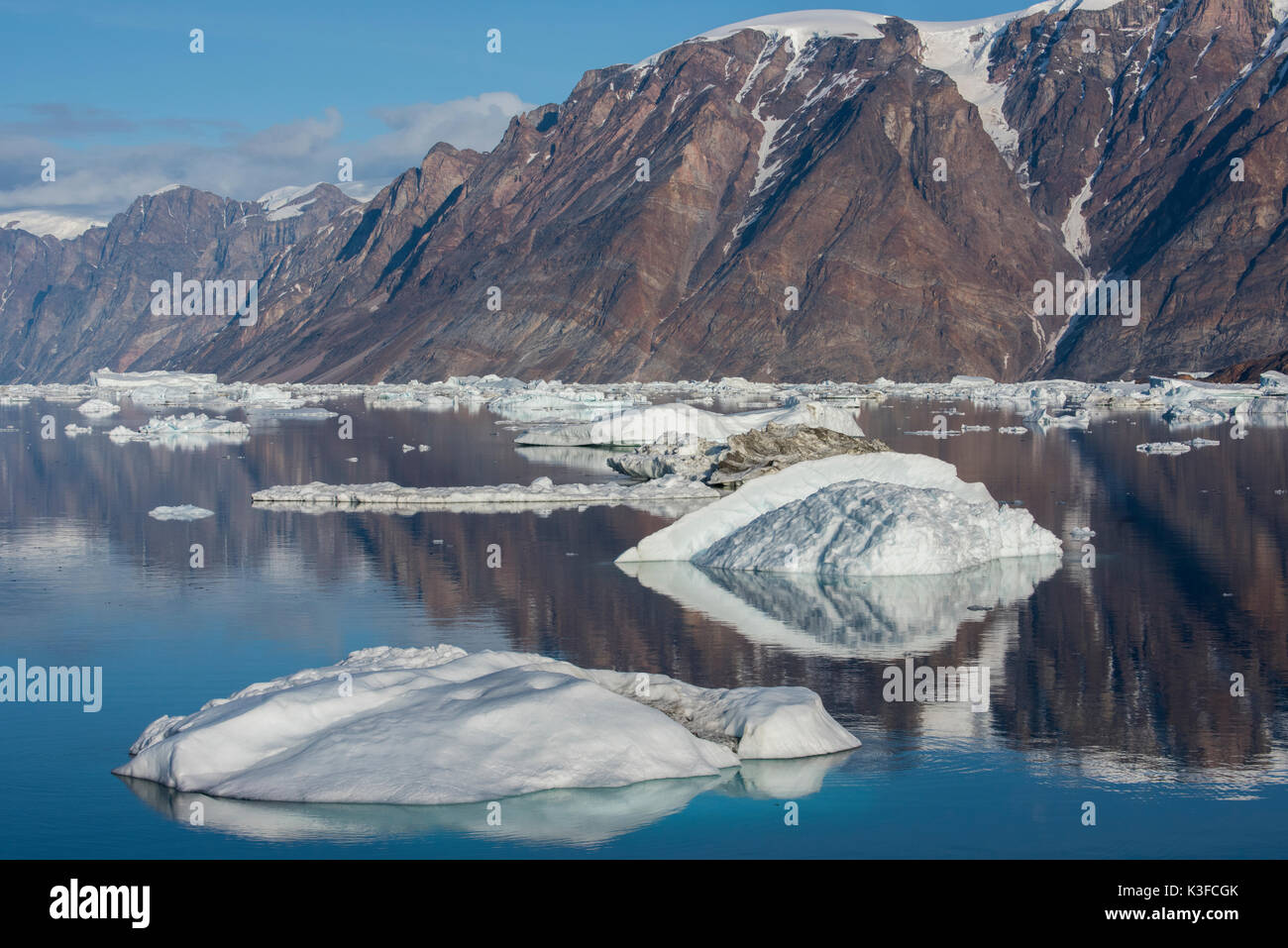 Greenland, Eastern Greenland, Scoresbysund aka Scoresby Sund. Scenic ...