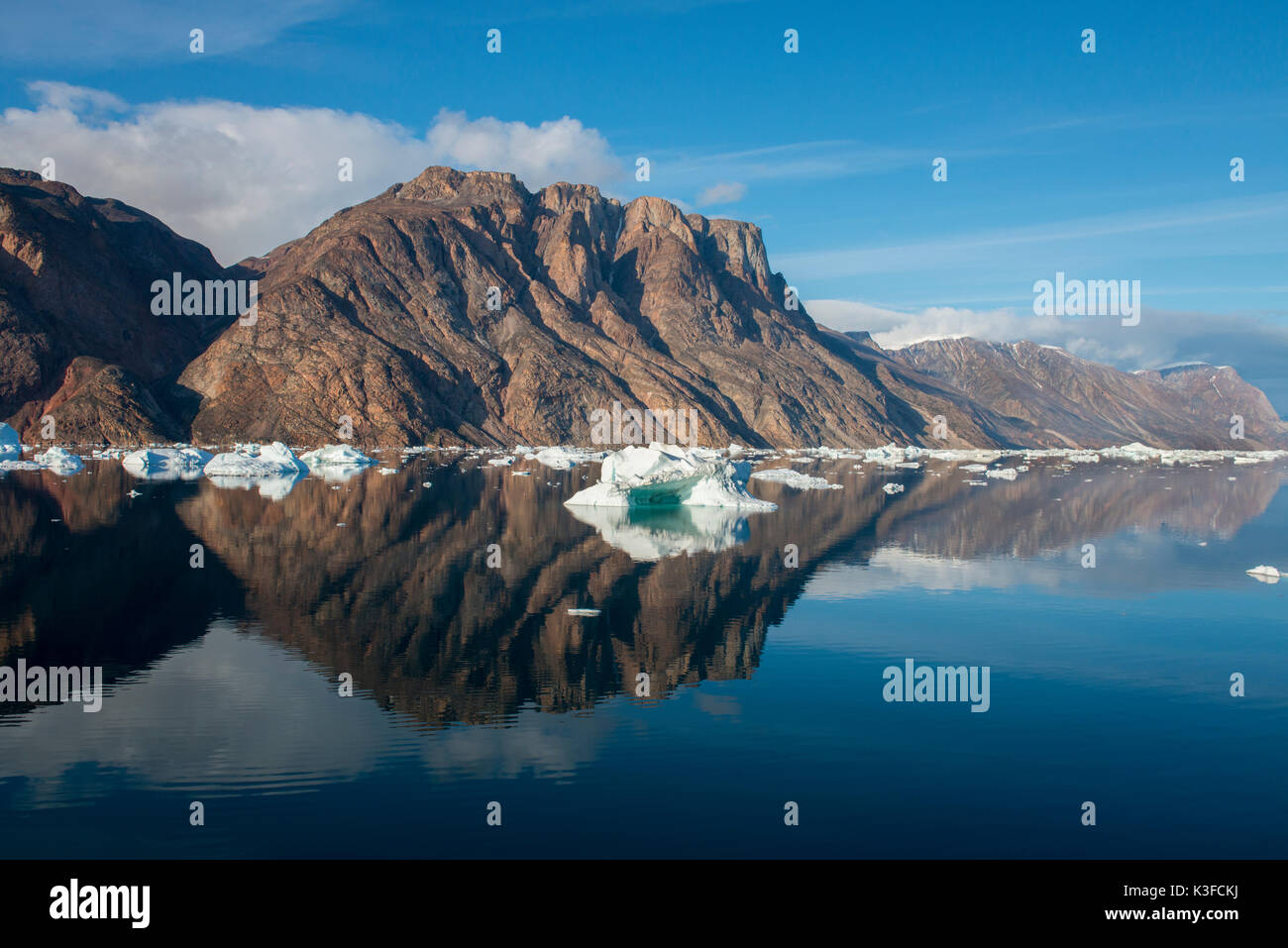 Greenland, Eastern Greenland, Scoresbysund aka Scoresby Sund. Scenic ...