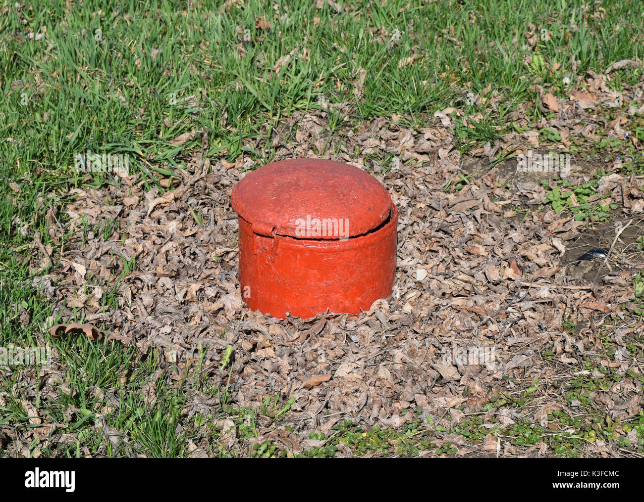 Well hatch. system of the sewerage in park Stock Photo - Alamy