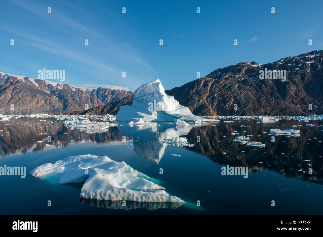 Greenland, Eastern Greenland, Scoresbysund aka Scoresby Sund. Scenic ...
