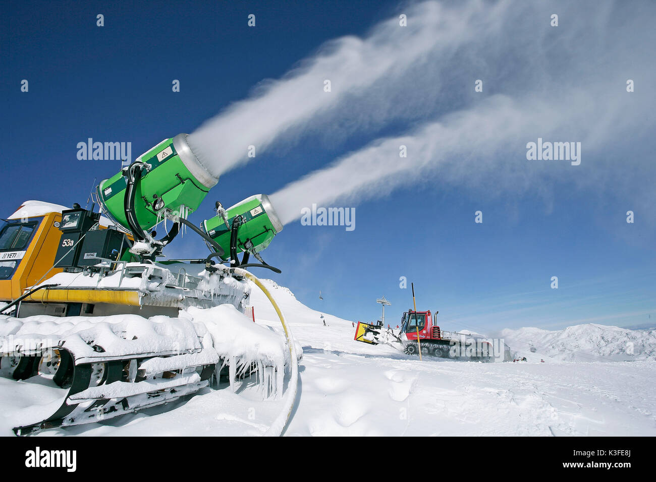 Snow cannon at the Zillertal Stock Photo - Alamy