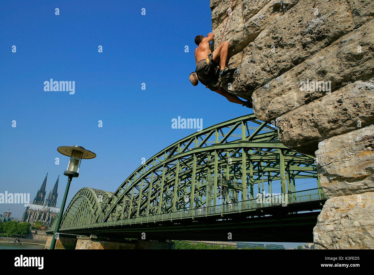 Freeclimbing in Cologne Stock Photo - Alamy