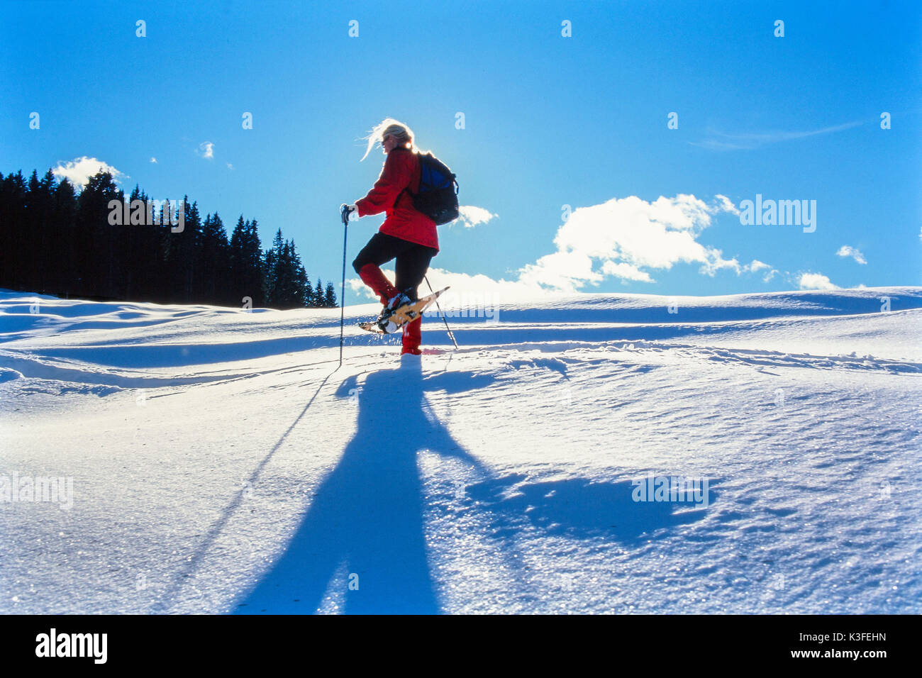 Snow shoe walking Stock Photo - Alamy