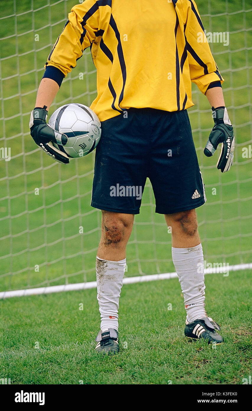 goalkeeper with football Stock Photo - Alamy