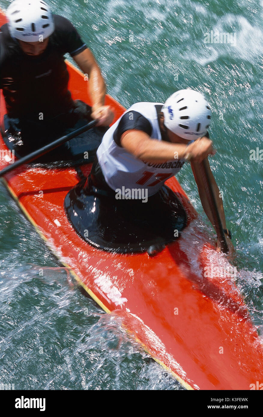 Two canoeist in the canoe Stock Photo - Alamy