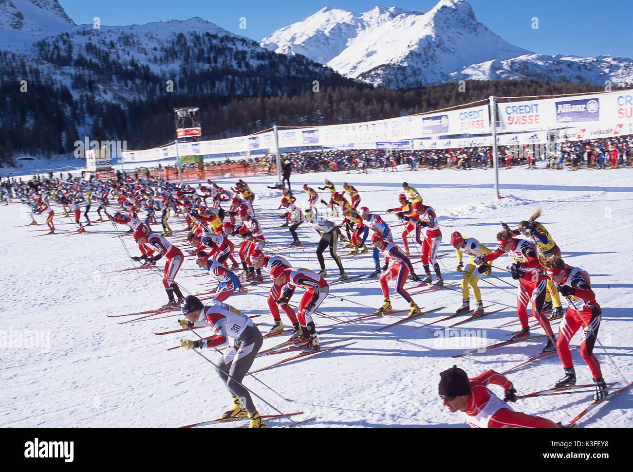 Engadiner ski marathon Stock Photo - Alamy