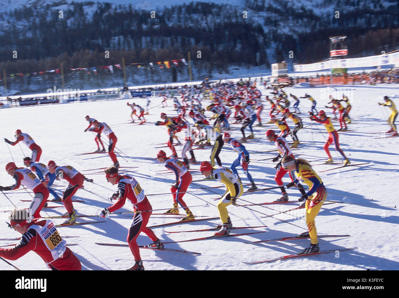 Engadiner ski marathon Stock Photo - Alamy