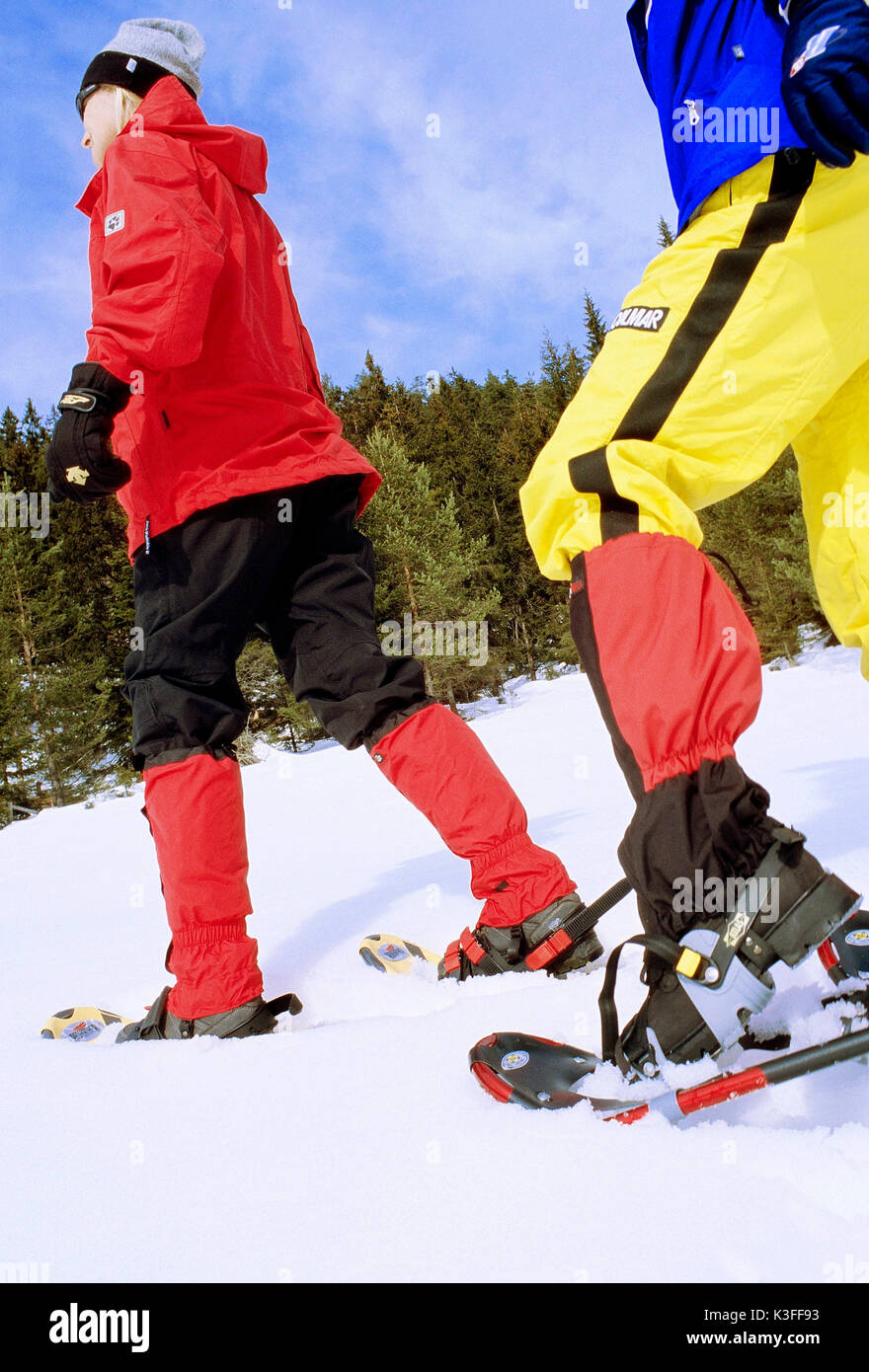 Snow shoe walking Stock Photo - Alamy