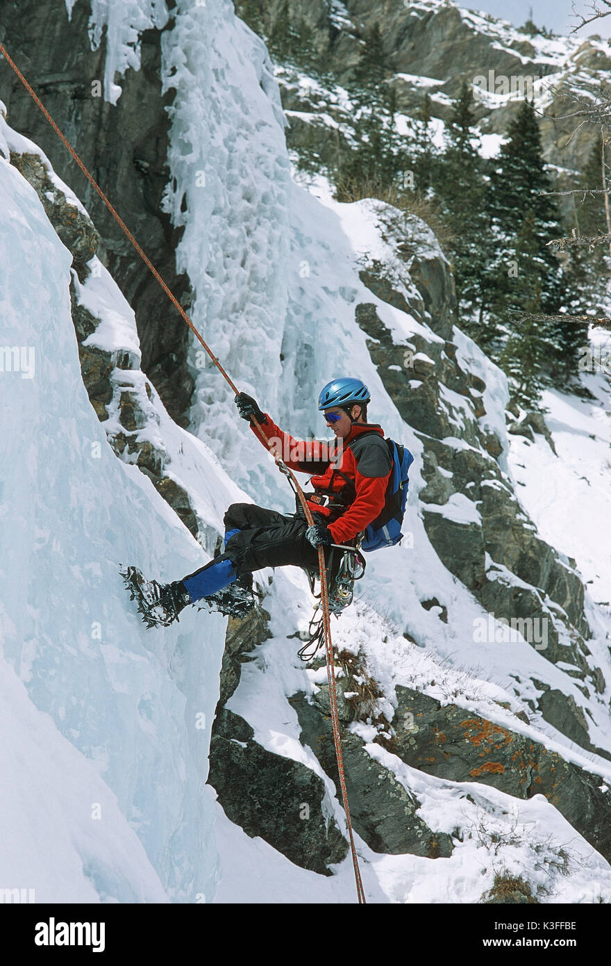 Ice cliff climber hi-res stock photography and images - Alamy