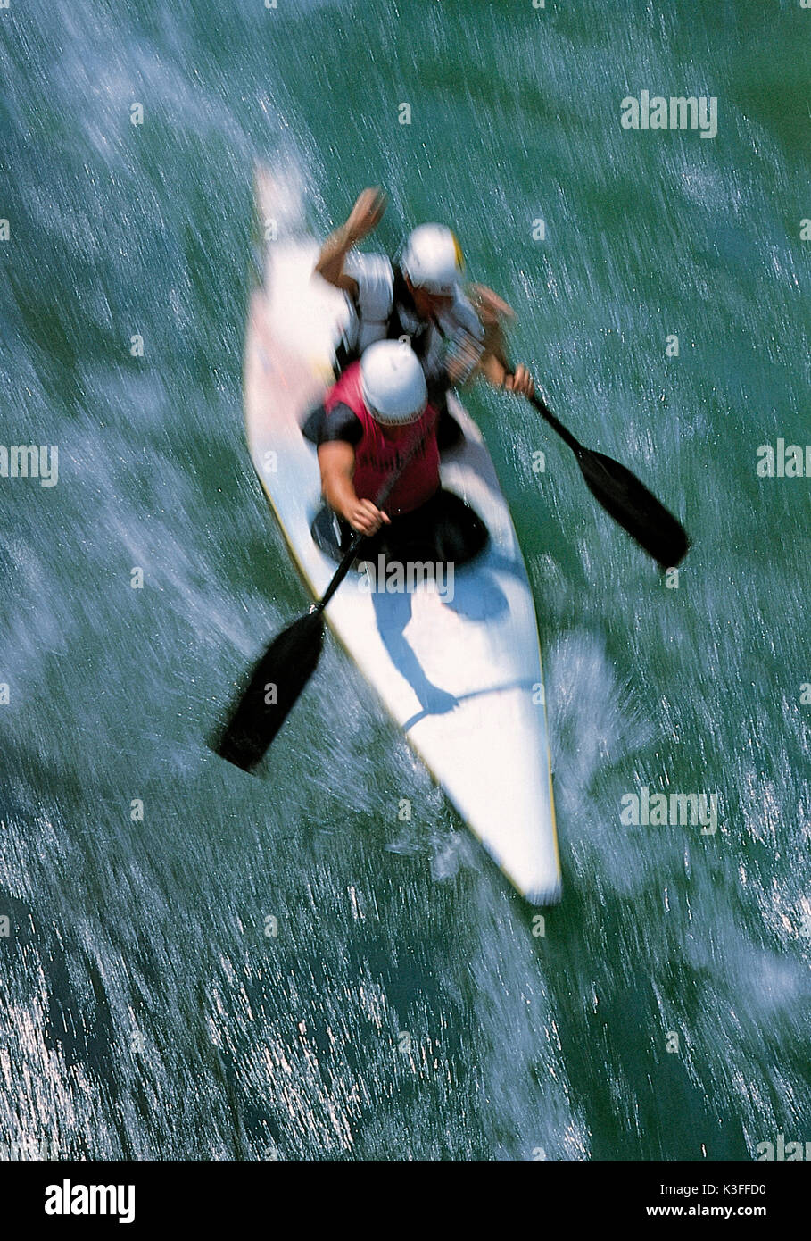 Two canoeist in the canoe on the ice channel in Augsbuirg Stock Photo ...