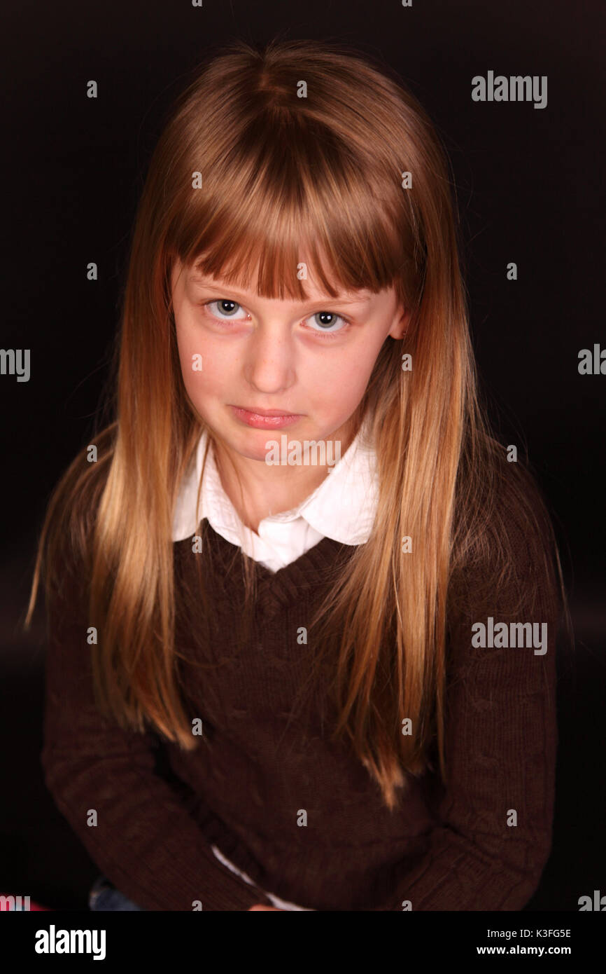 sad pout face little girl Stock Photo - Alamy