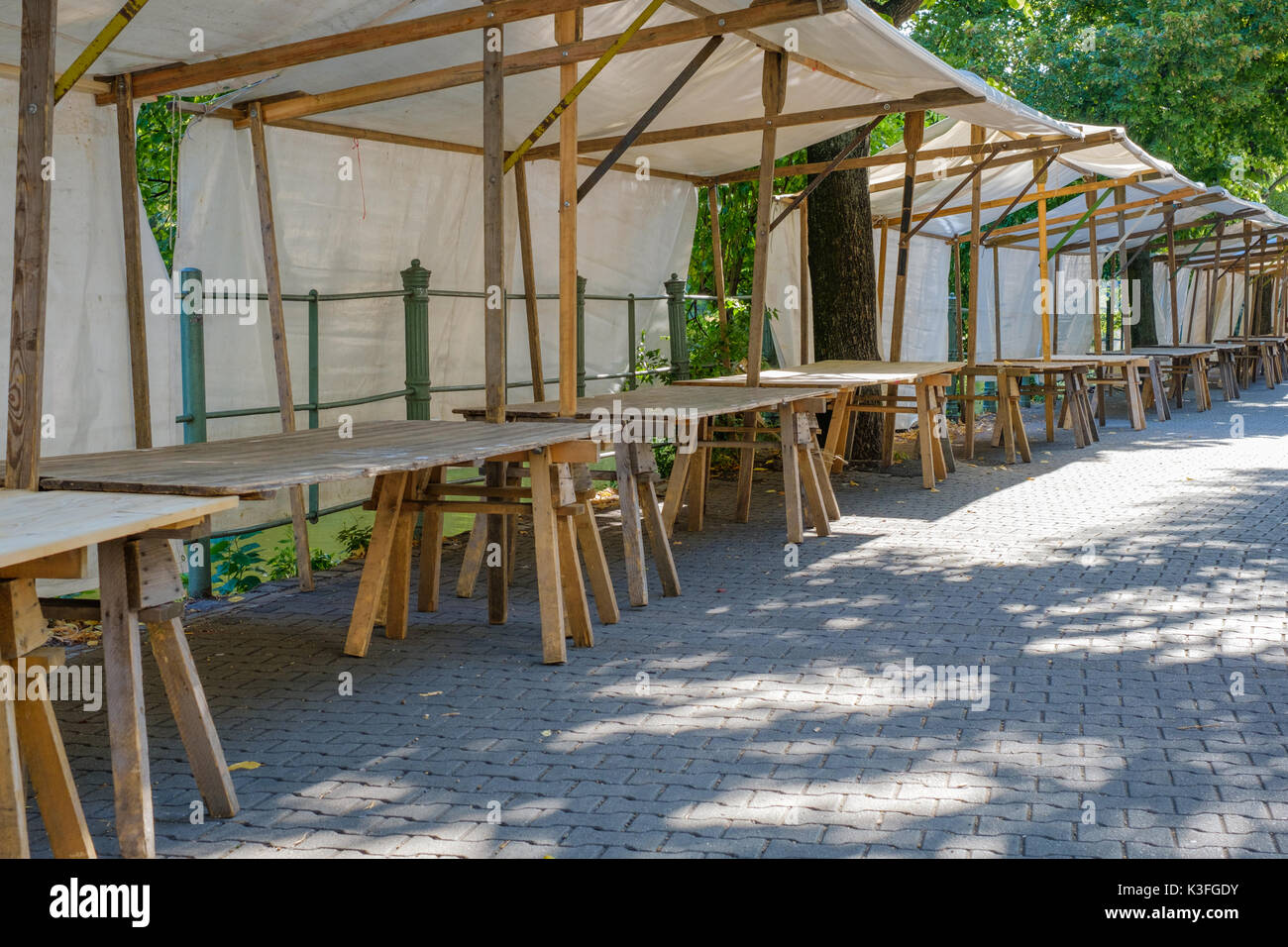 Empty Farmers Market Stand