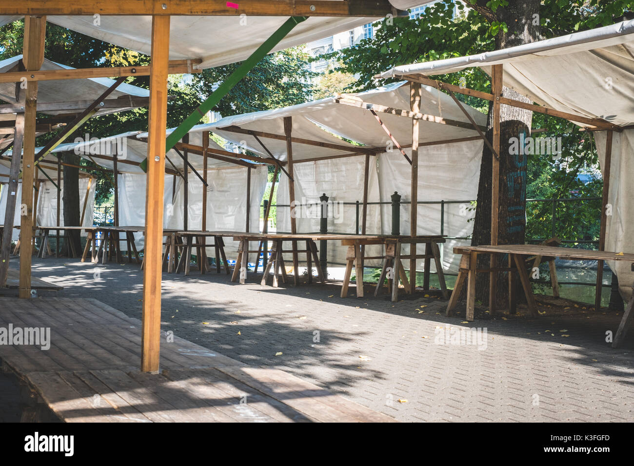 Empty Farmers Market Stand