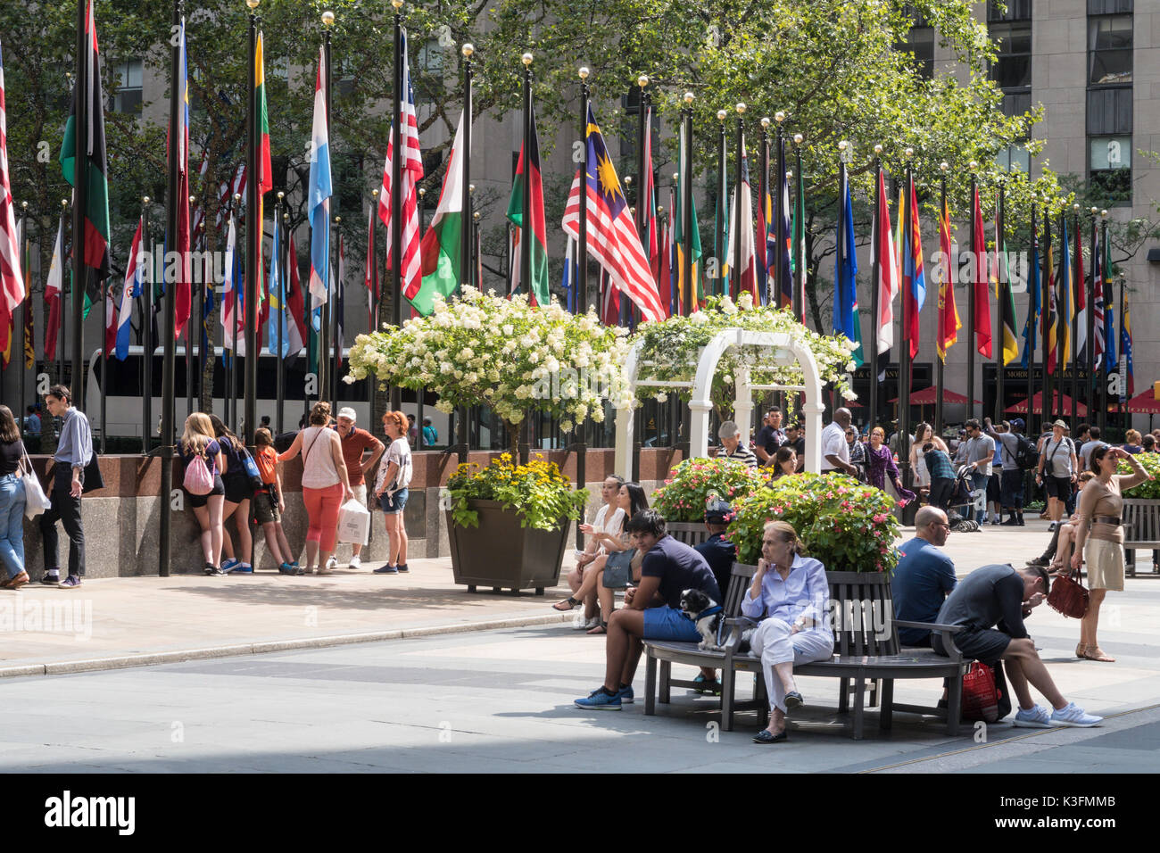 Rockefeller plaza flags hi-res stock photography and images - Alamy