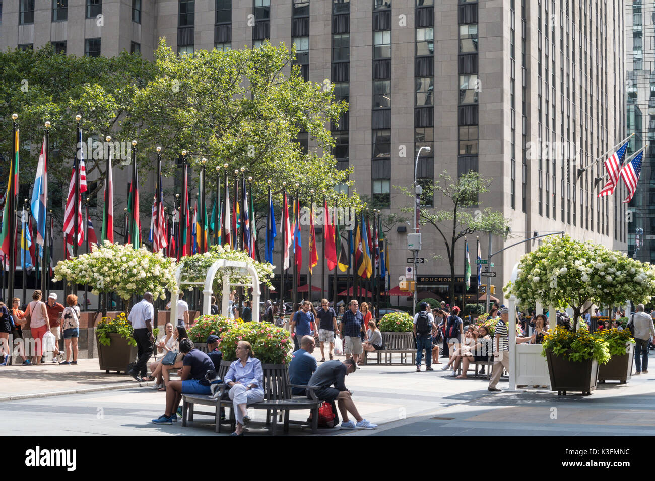 Rockefeller plaza flags hi-res stock photography and images - Alamy