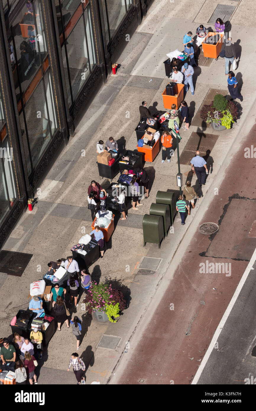 Long Line of Students Checking into Midtown Manhattan Dormitory for ...