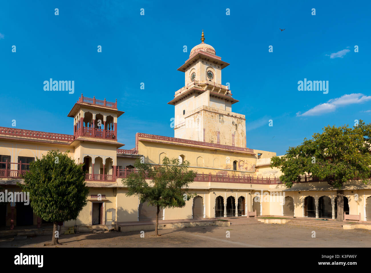Horizontal picture of clock tower with blue sky at City Palace in ...