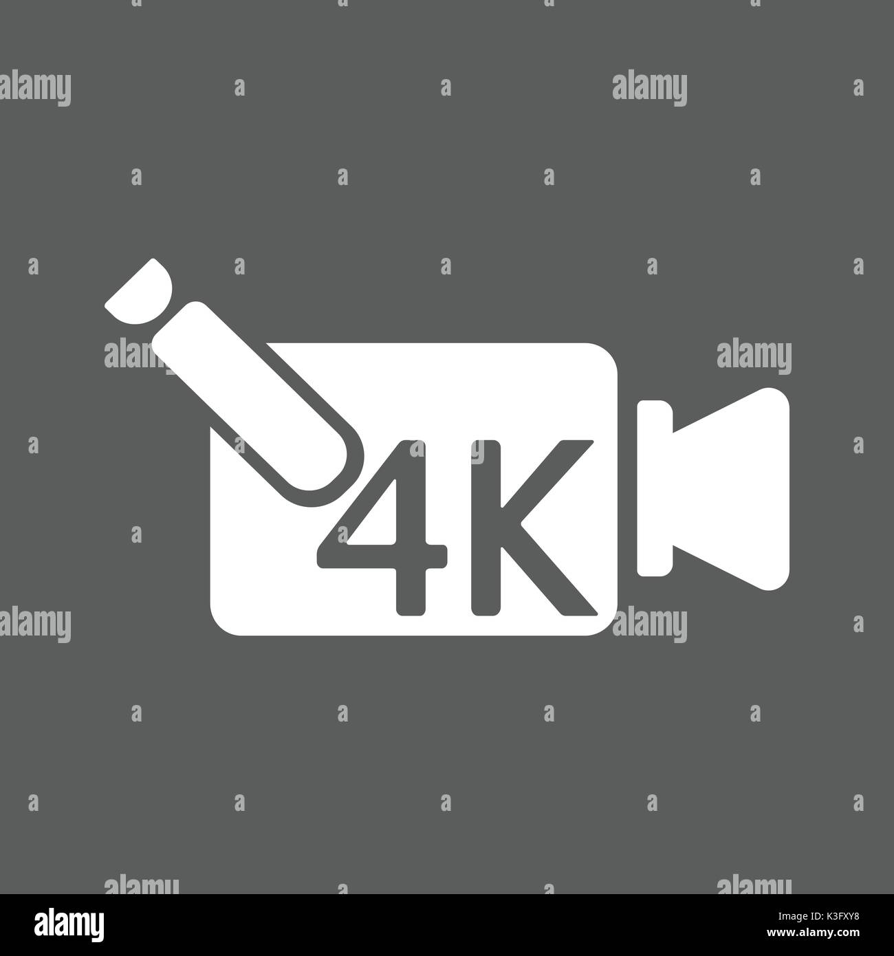 4k ultra hd video recorder icon isolated on background. vector Stock ...