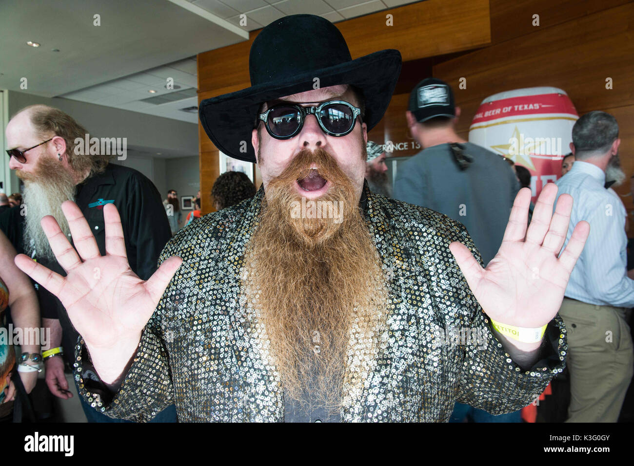 Austin, Texas, USA. 1st September, 2017. A contestant poses for a photo ...