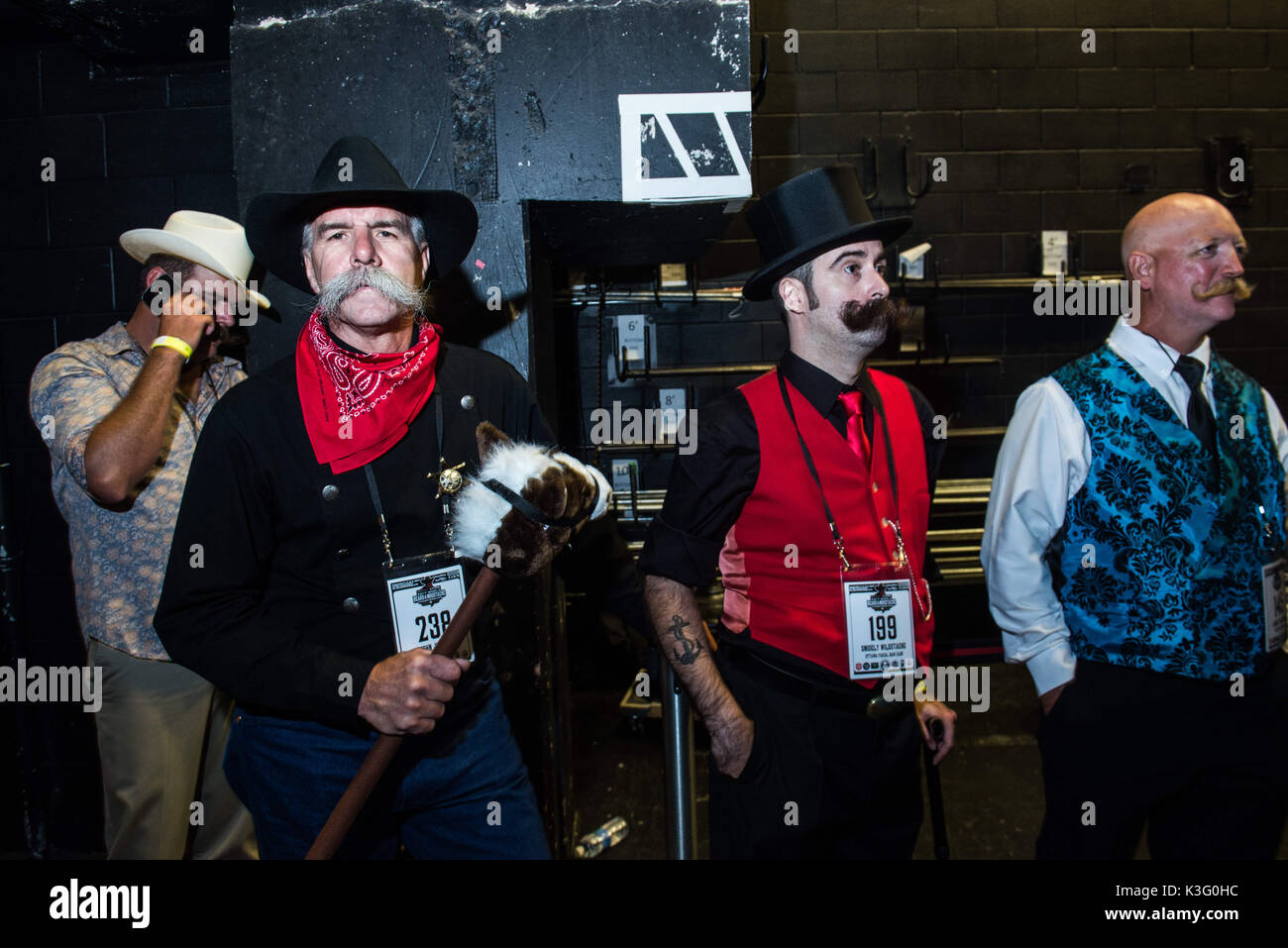 Austin, Texas, USA. 1st September, 2017. Contestants line up backstage ...