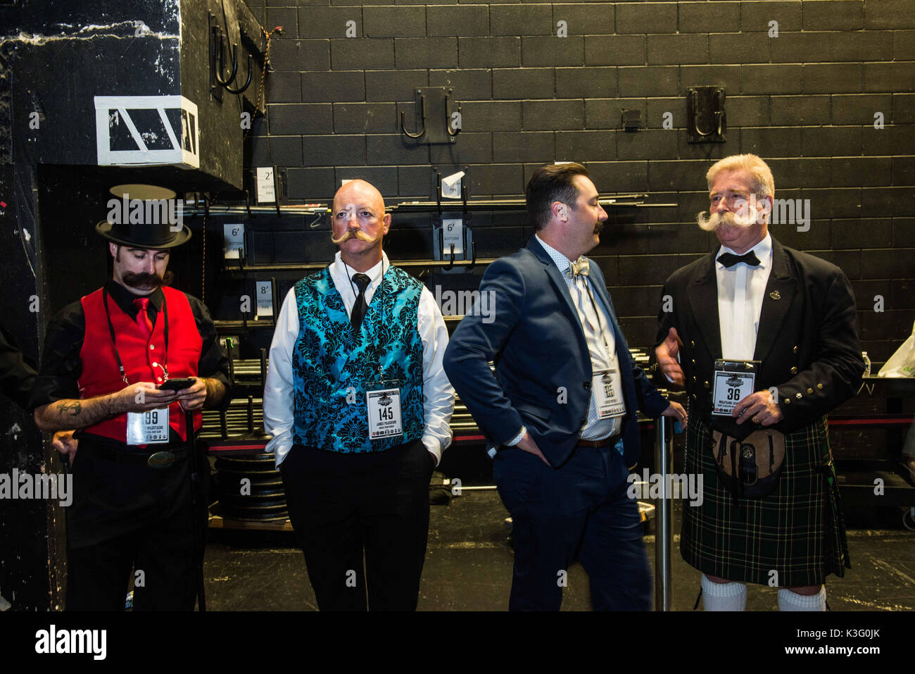 Austin, Texas, USA. 1st September, 2017. Contestants line up backstage ...