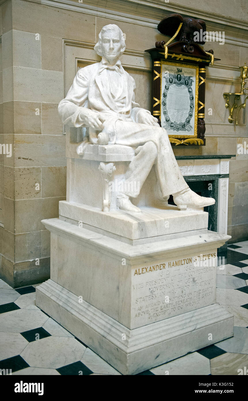 Statue of Vice President Alexander Hamilton Stephens of the Confederate ...
