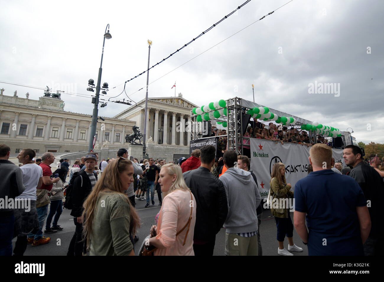 Vienna, Austria. 02 September 2017. The Streetparade is part of the ...