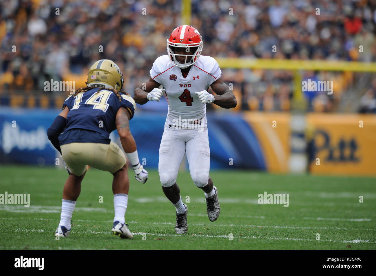 Pittsburgh, PA, USA. 2nd Sep, 2017. Damoun Patterson #4 during the Pitt ...