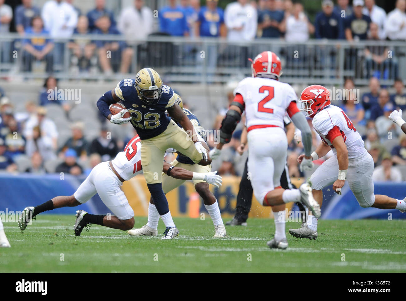 Pittsburgh, PA, USA. 2nd Sep, 2017. Darrin Hall #22 during the Pitt ...