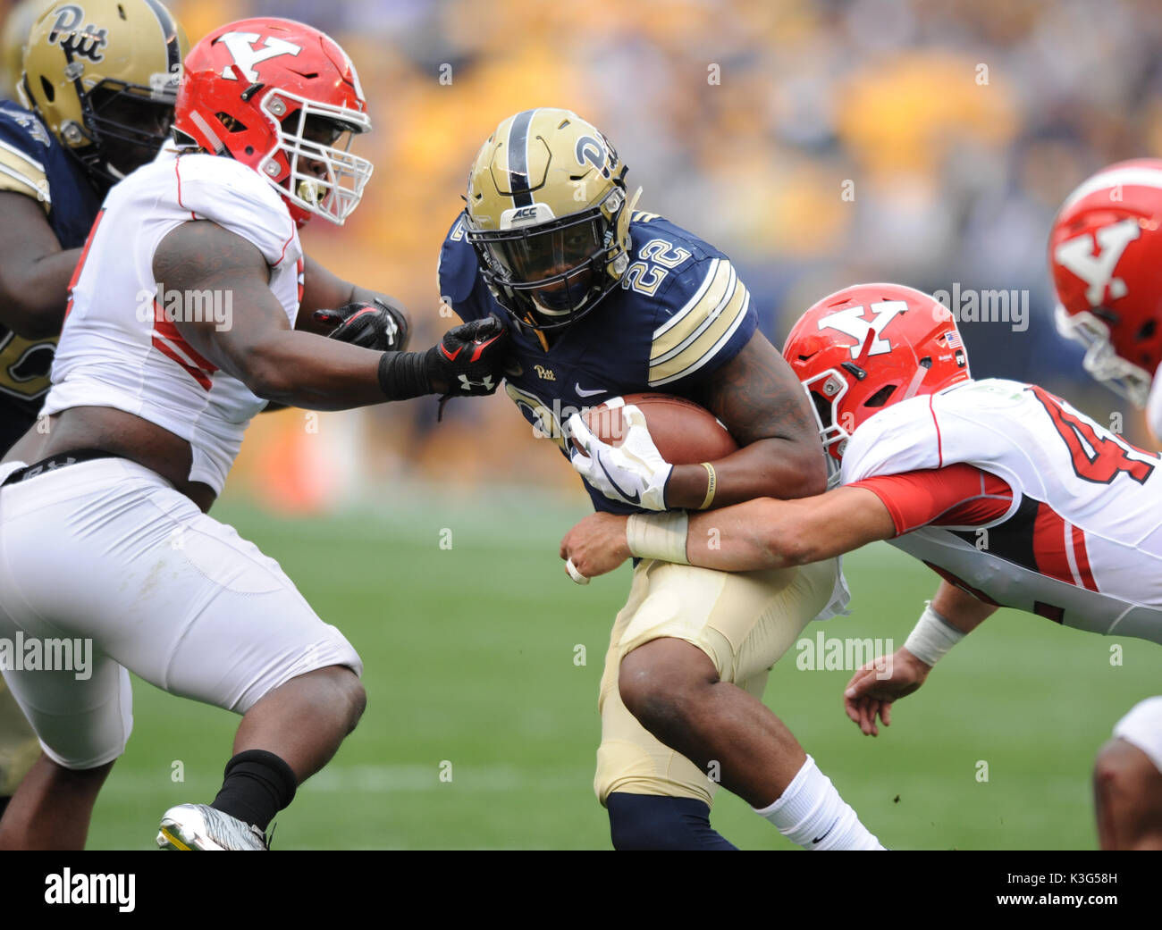 Pittsburgh, PA, USA. 2nd Sep, 2017. Darrin Hall #22 during the Pitt ...
