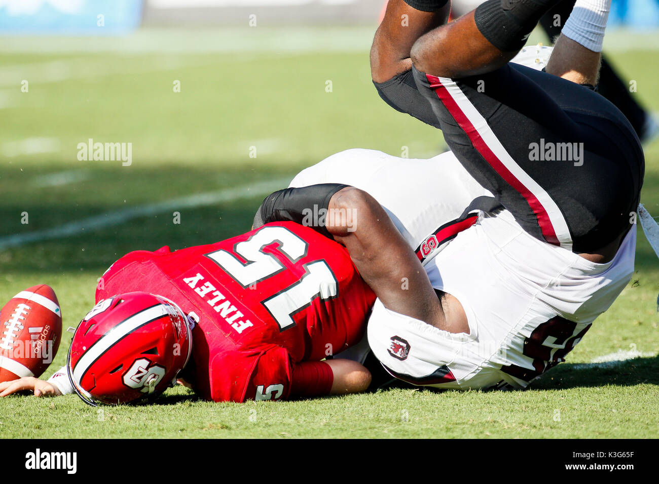 Charlotte, NC, USA. 2nd Sep, 2017. Dante Sawyer (95) of the South ...