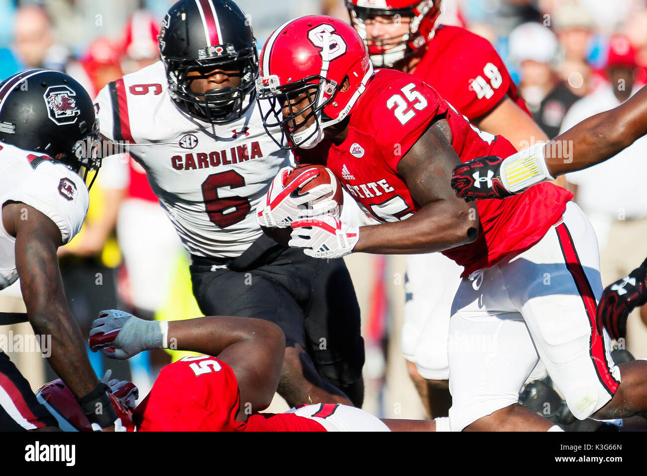Charlotte, NC, USA. 2nd Sep, 2017. Reggie Gallaspy II (25) of the NC ...