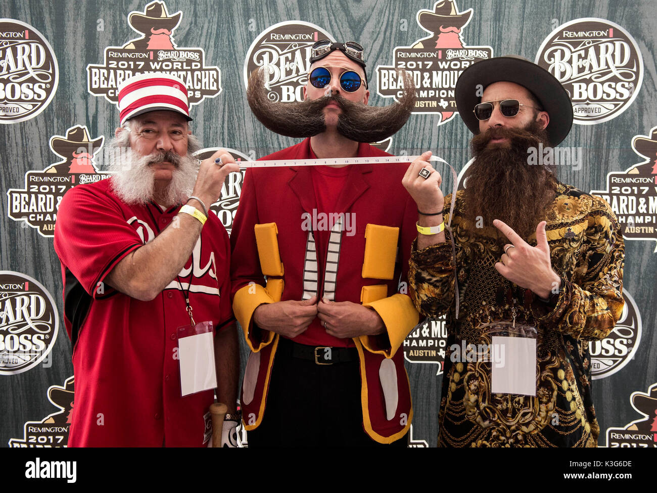 Austin, Texas, USA. 01st Sep, 2017. Contestants pose in front of the ...