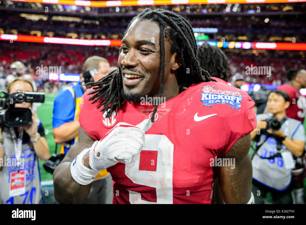 Alabama running back Bo Scarbrough (9) after the NCAA Chick-fil-A ...