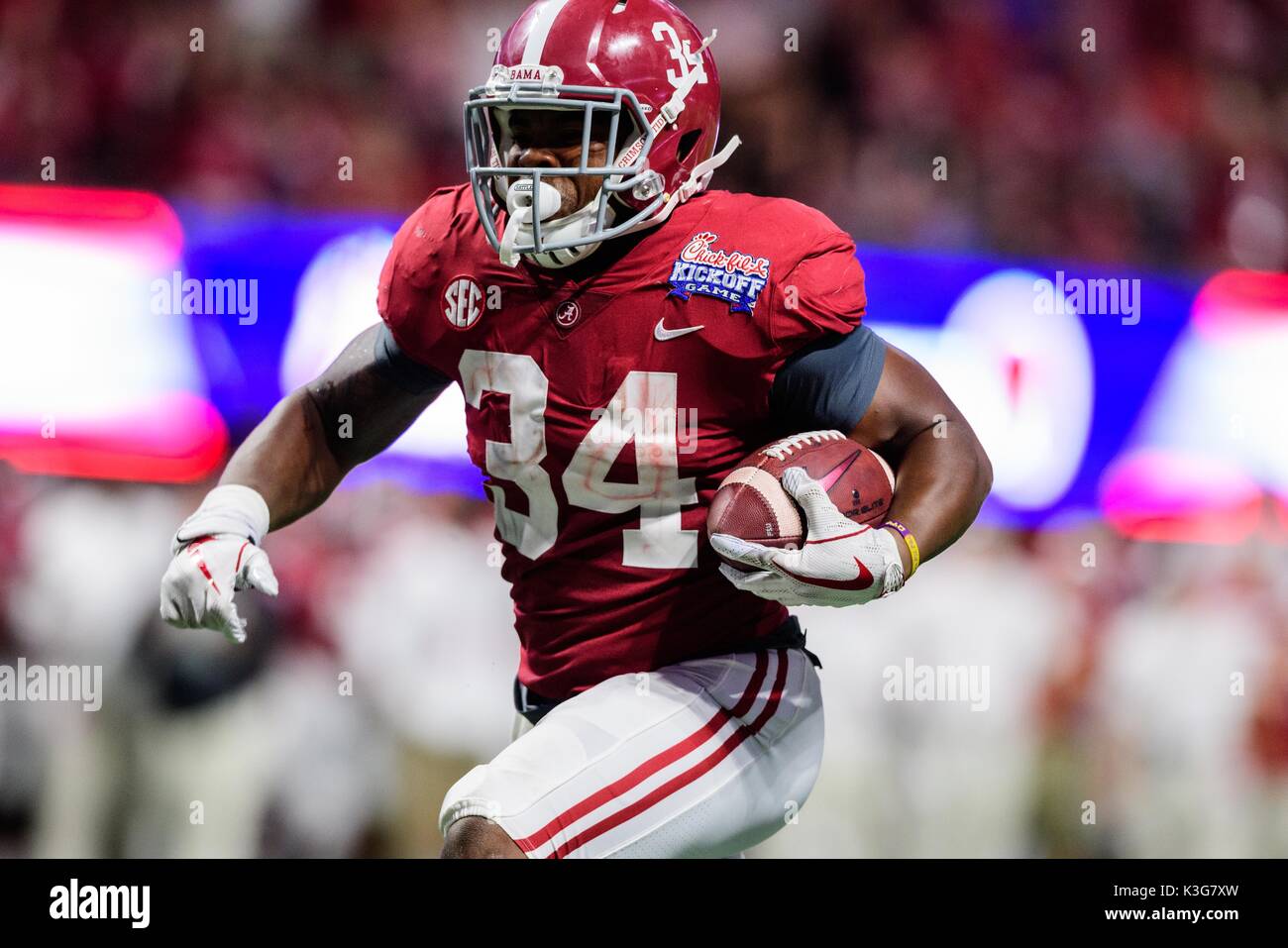 Alabama running back Damien Harris (34) during the NCAA Chick-fil-A ...