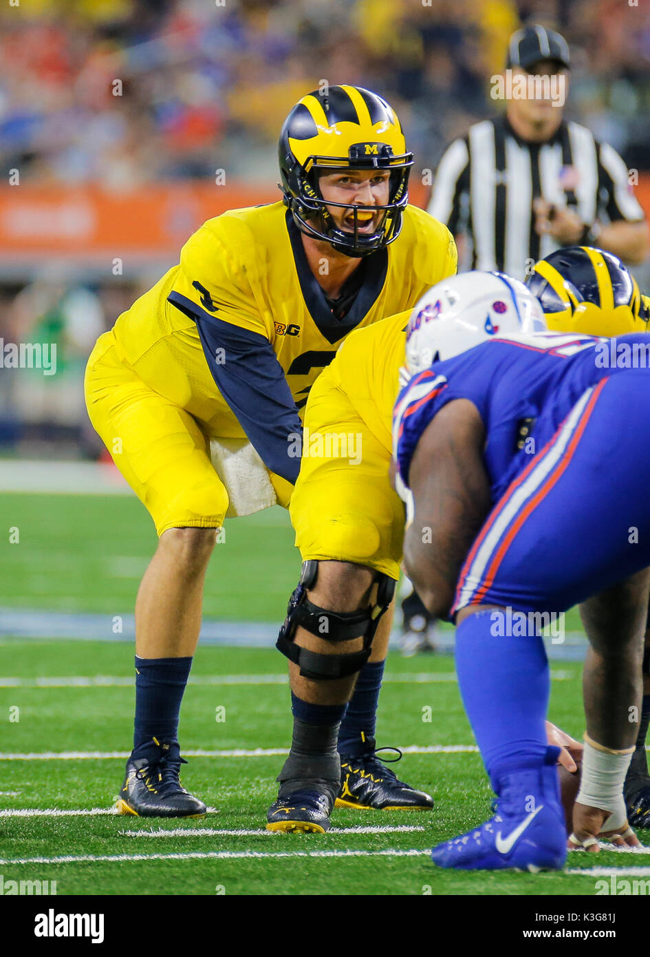 Arlington, TX USA. 02nd Sep, 2017. A Michigan quarterback Wilton ...