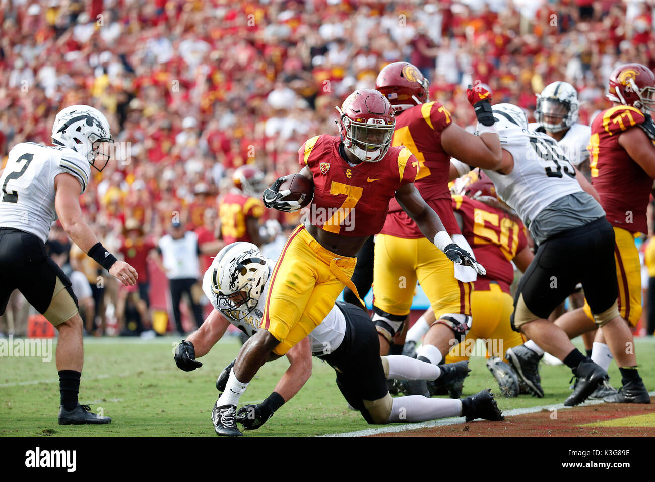 September 02, 2017 USC Trojans running back Stephen Carr #7 carries the ...