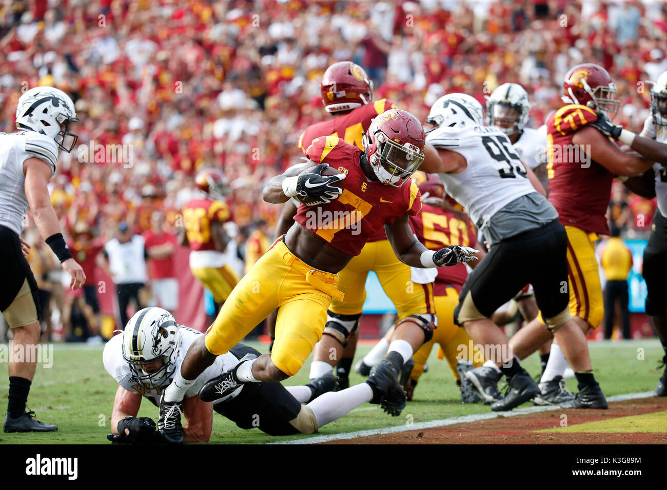 September 02, 2017 USC Trojans running back Stephen Carr #7 carries the ...