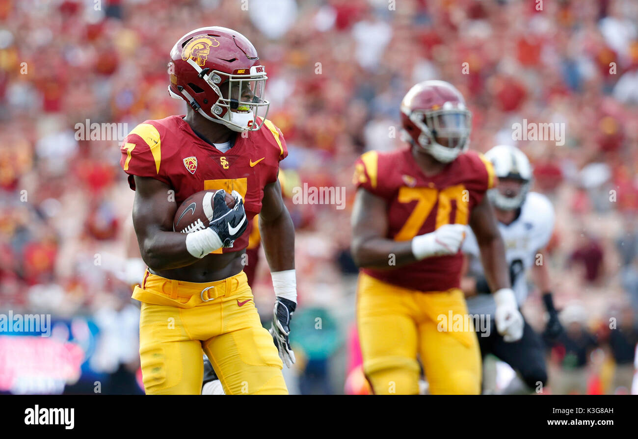 September 02, 2017 USC Trojans running back Stephen Carr #7 carries the ...