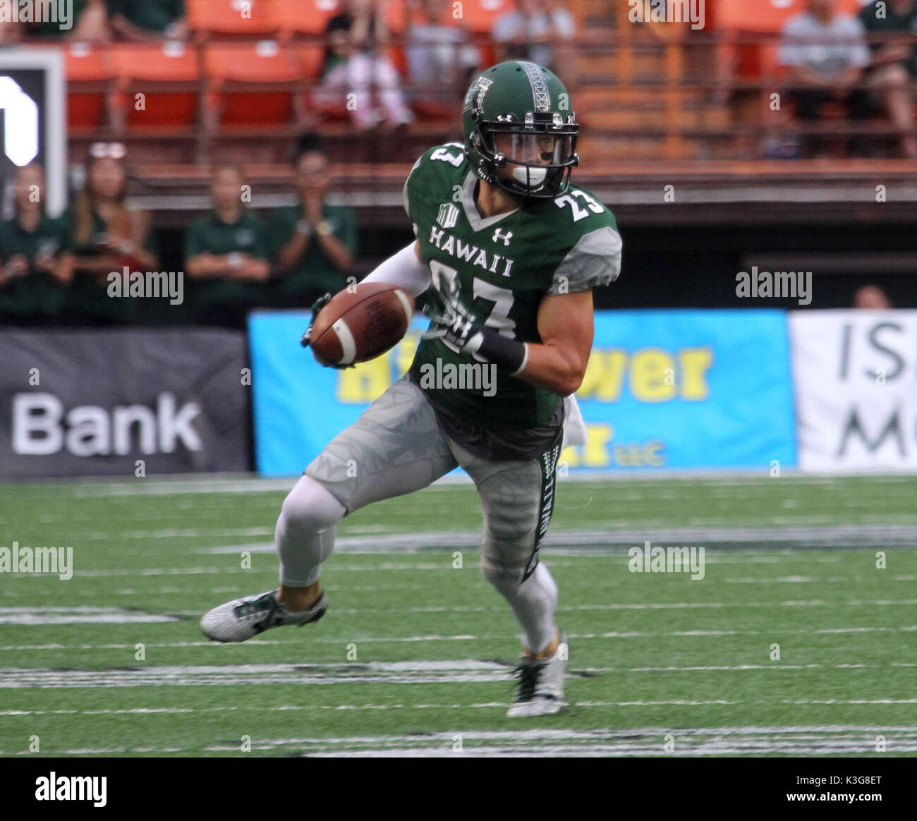 September 2, 2017 - Hawaii Rainbow Warriors wide receiver Dylan Collie ...