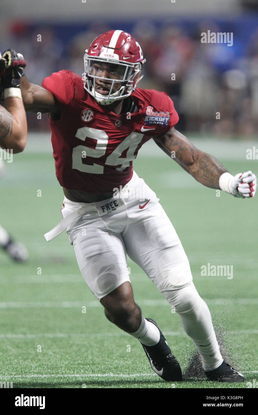 Atlanta, Georgia. 2nd Sep, 2017. Alabama's Brian Robinson, Jr. (24) in ...